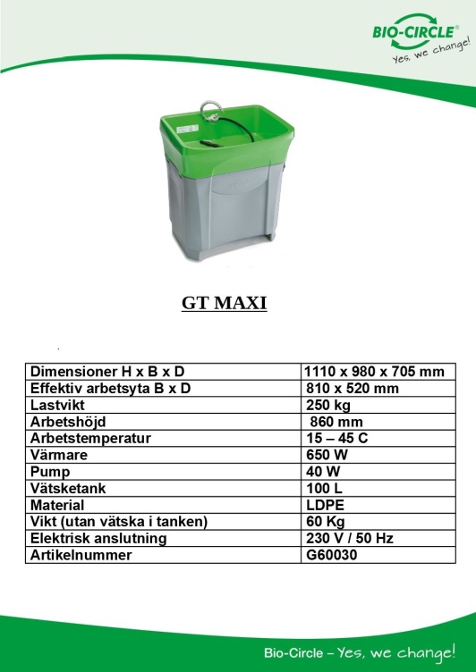 Bio-Circle GT Maxi | Bio-circle industritvättar