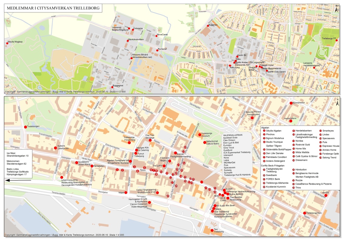 Karta och citypärlor | Trelleborg Citysamverkan